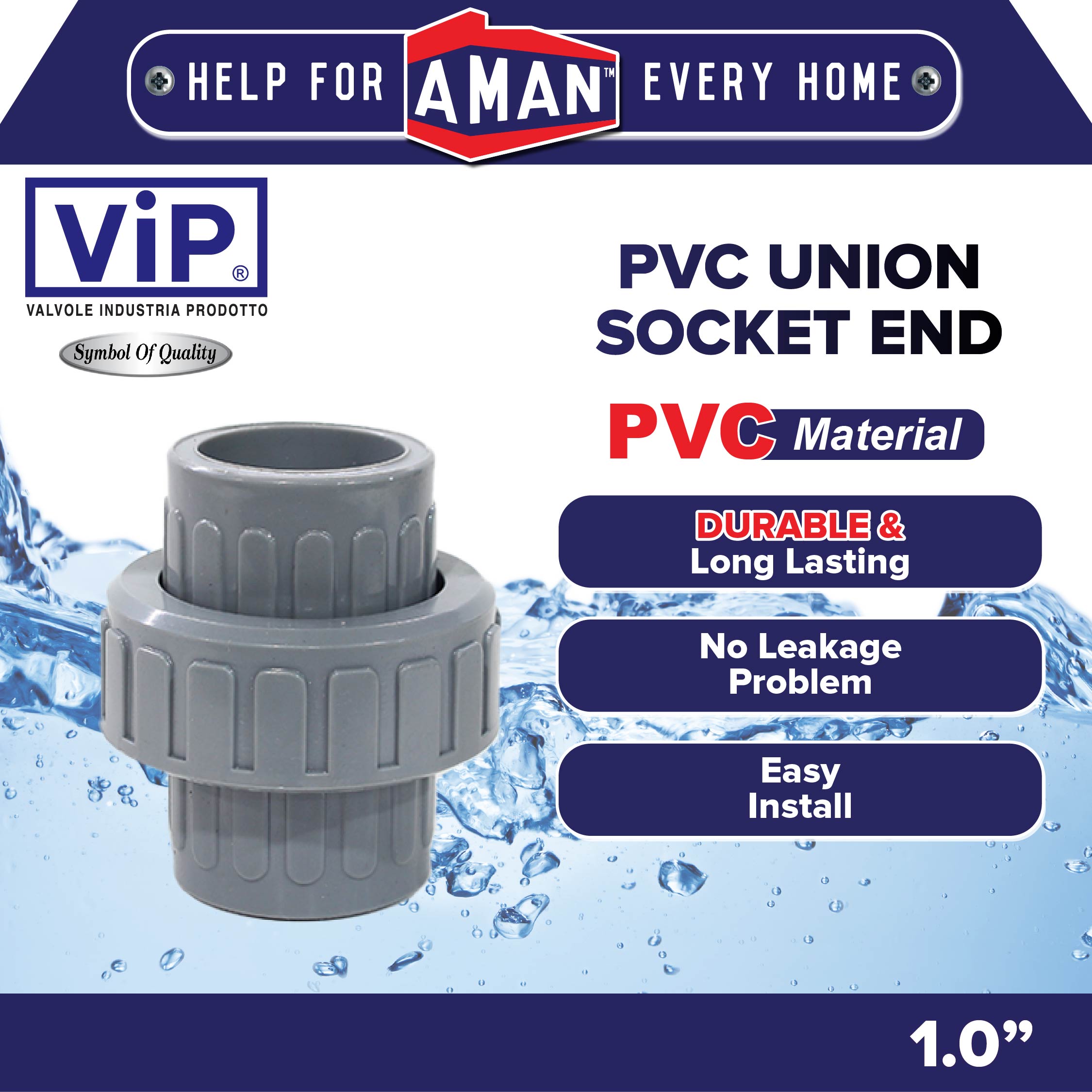 ViP PVC Union Connector Water Pipe Fittings Aquarium PVC Paip Joints ...