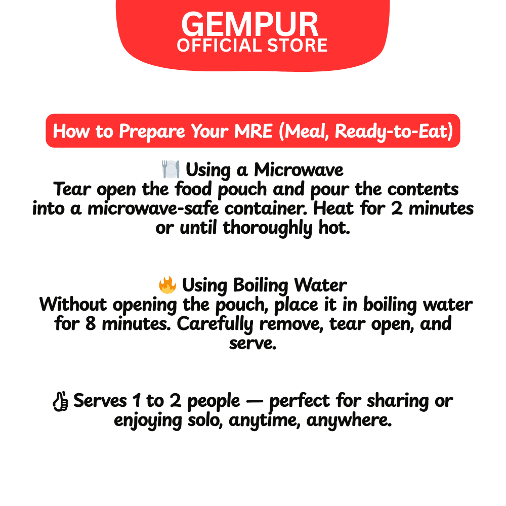 (NEW EXPIRED 2026) Gempur Meal Ready To Eat Rangsum Tempur Askar RTK ...