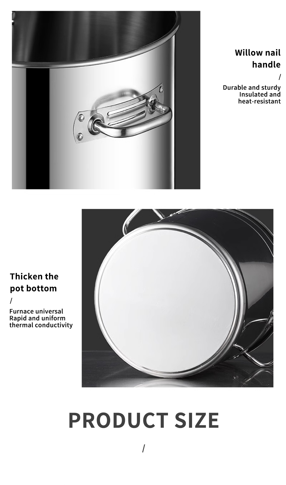 Large 304 Stainless Steel Cooking Pot with Lid - Multi-Use Soup Steamer ...
