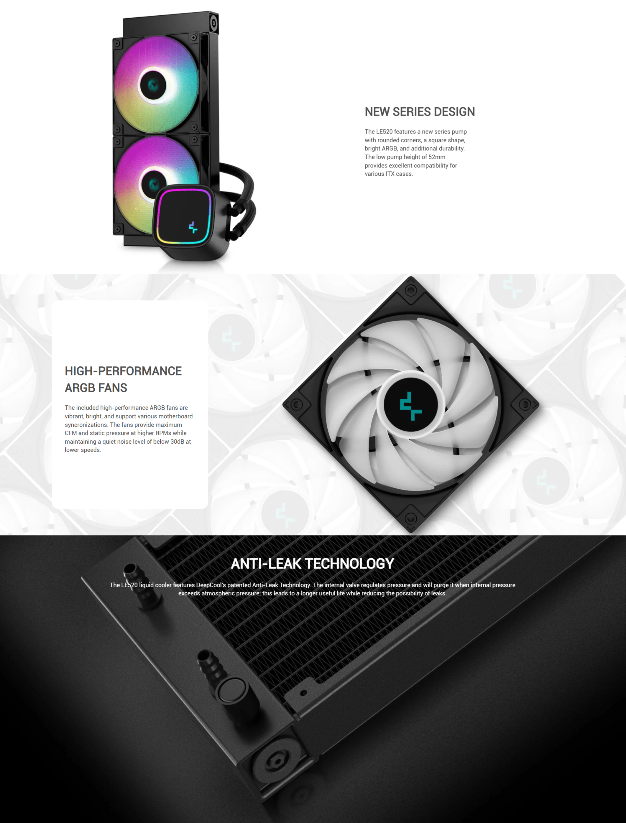 DEEPCOOL LE520 240MM AIO CPU COOLER - BLACK/WHITE (3 YEARS WARRANTY ...