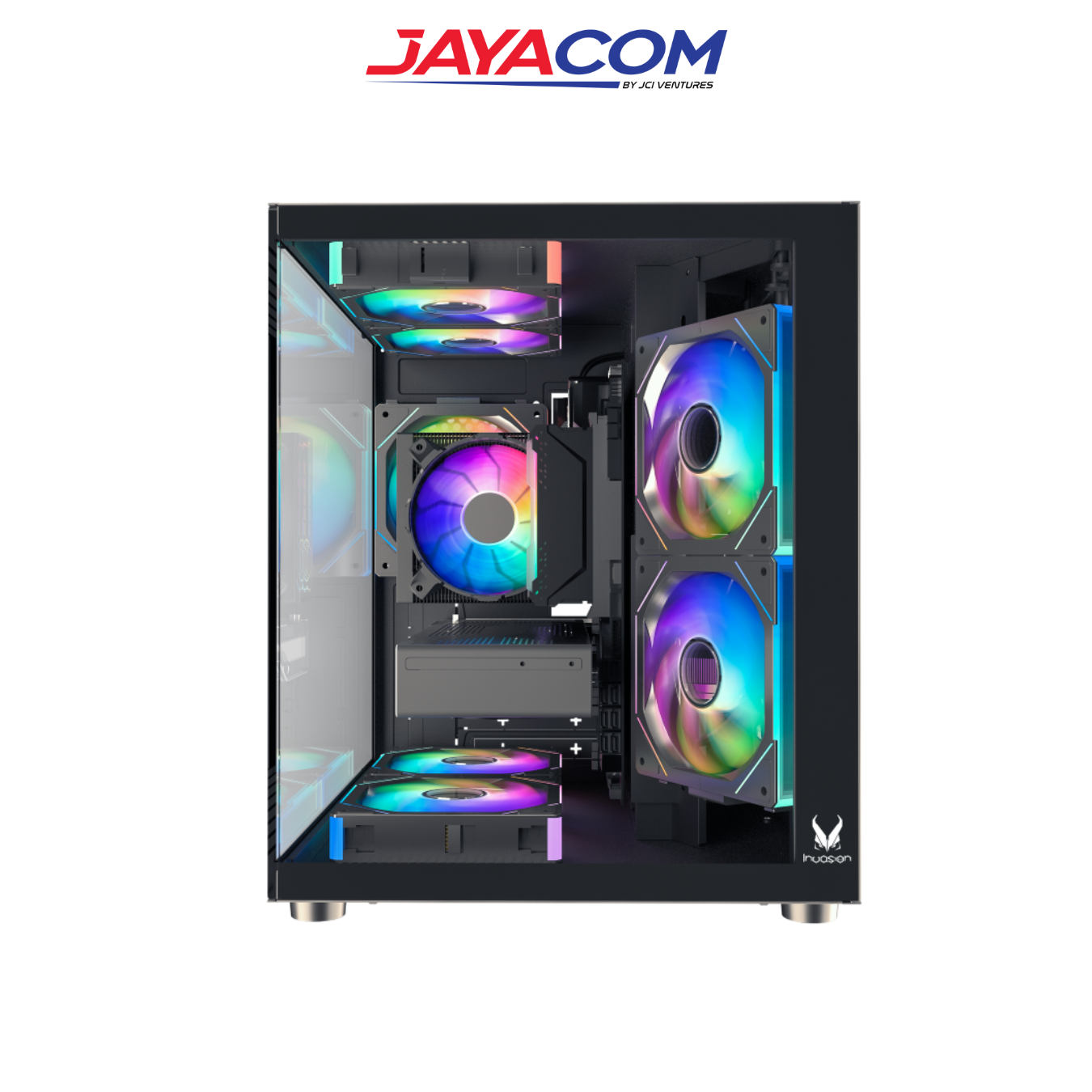 Invasion M-ATX C-8000 PC Casing Chassis – Black (Free 3x ARGB Fan ...