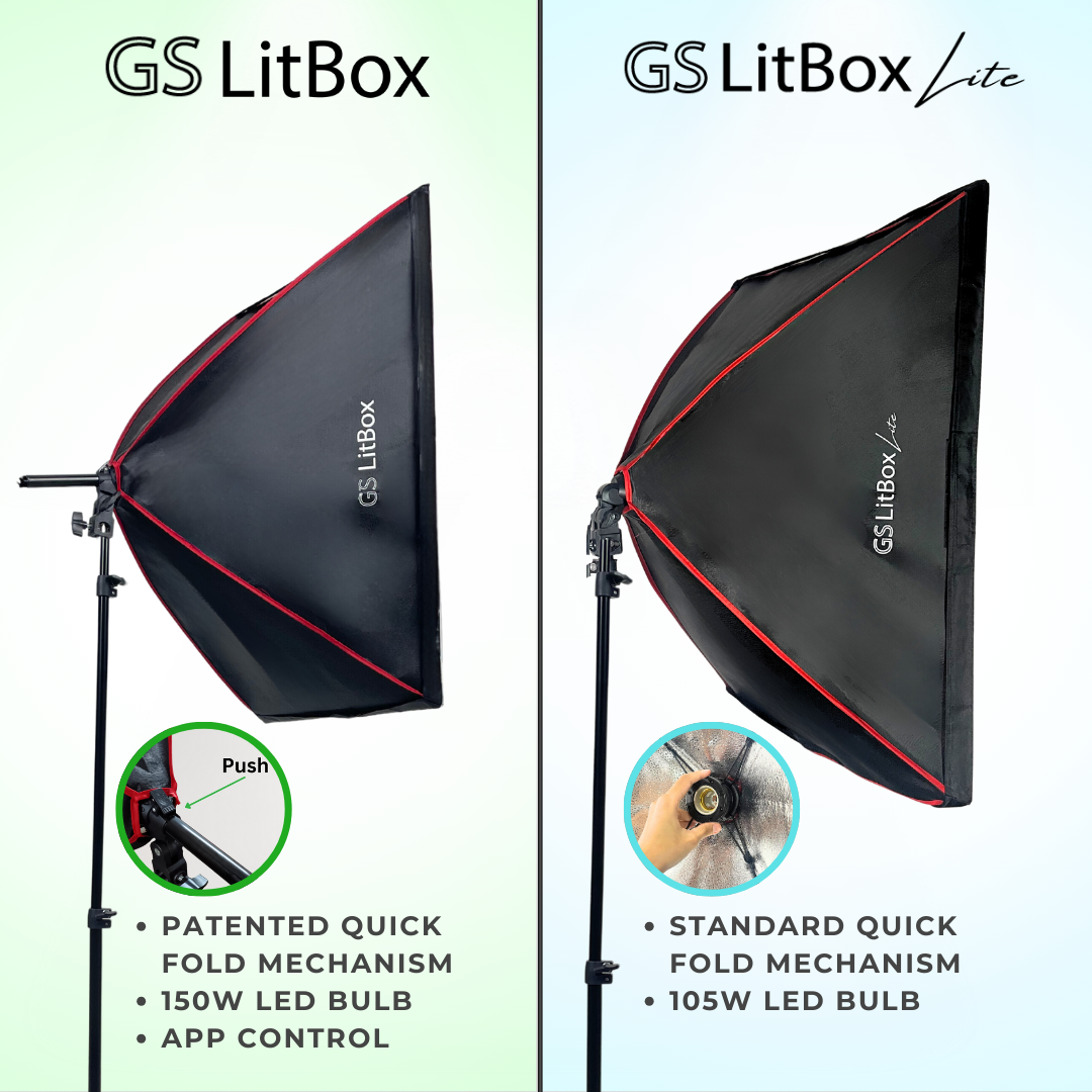 GS Litbox Studio Continous Lighting Softbox LED Kit 150w Adjustable ...