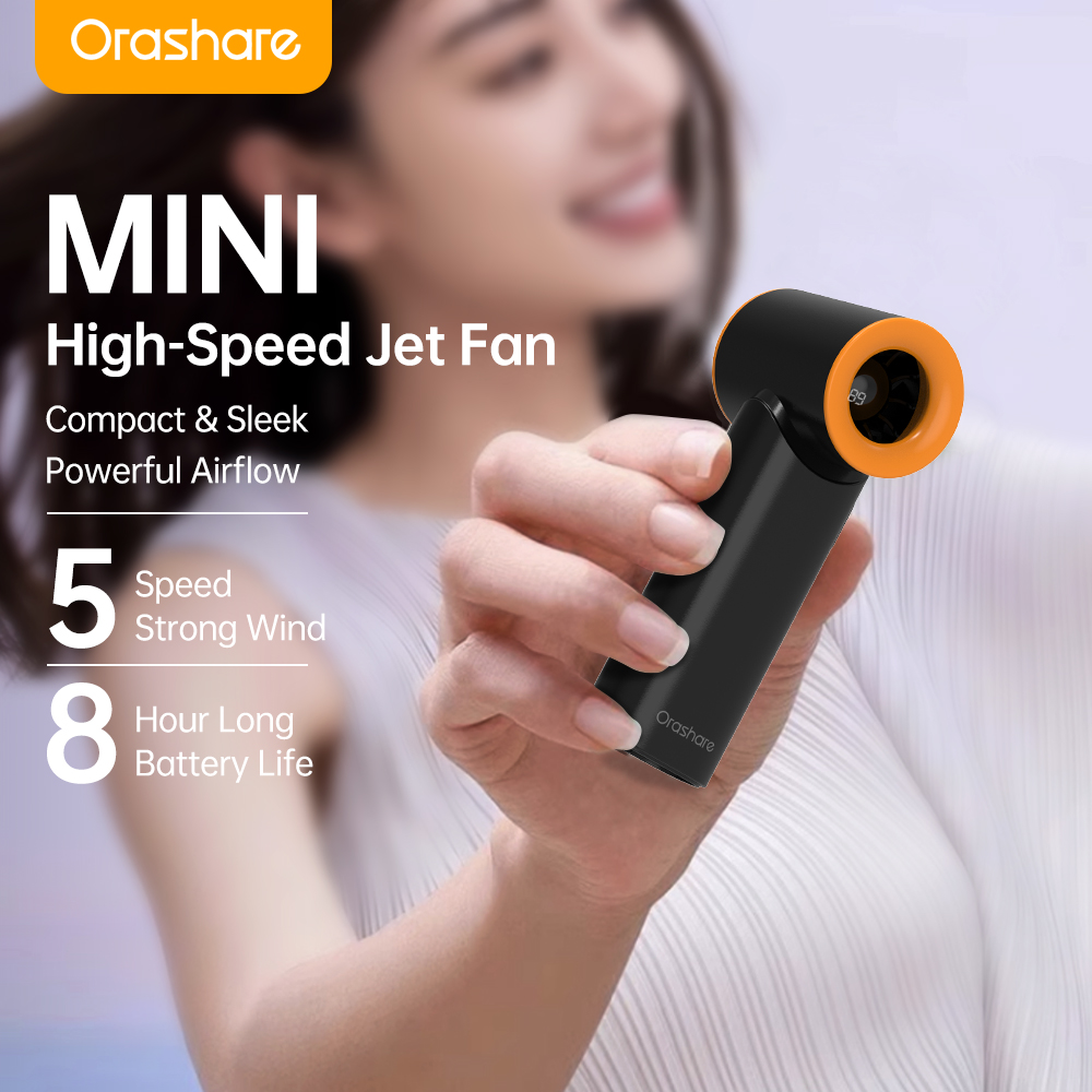 Orashare HF11/HF11H Turbo Jet Pocket Fan Rechargeable 3000mAh High ...
