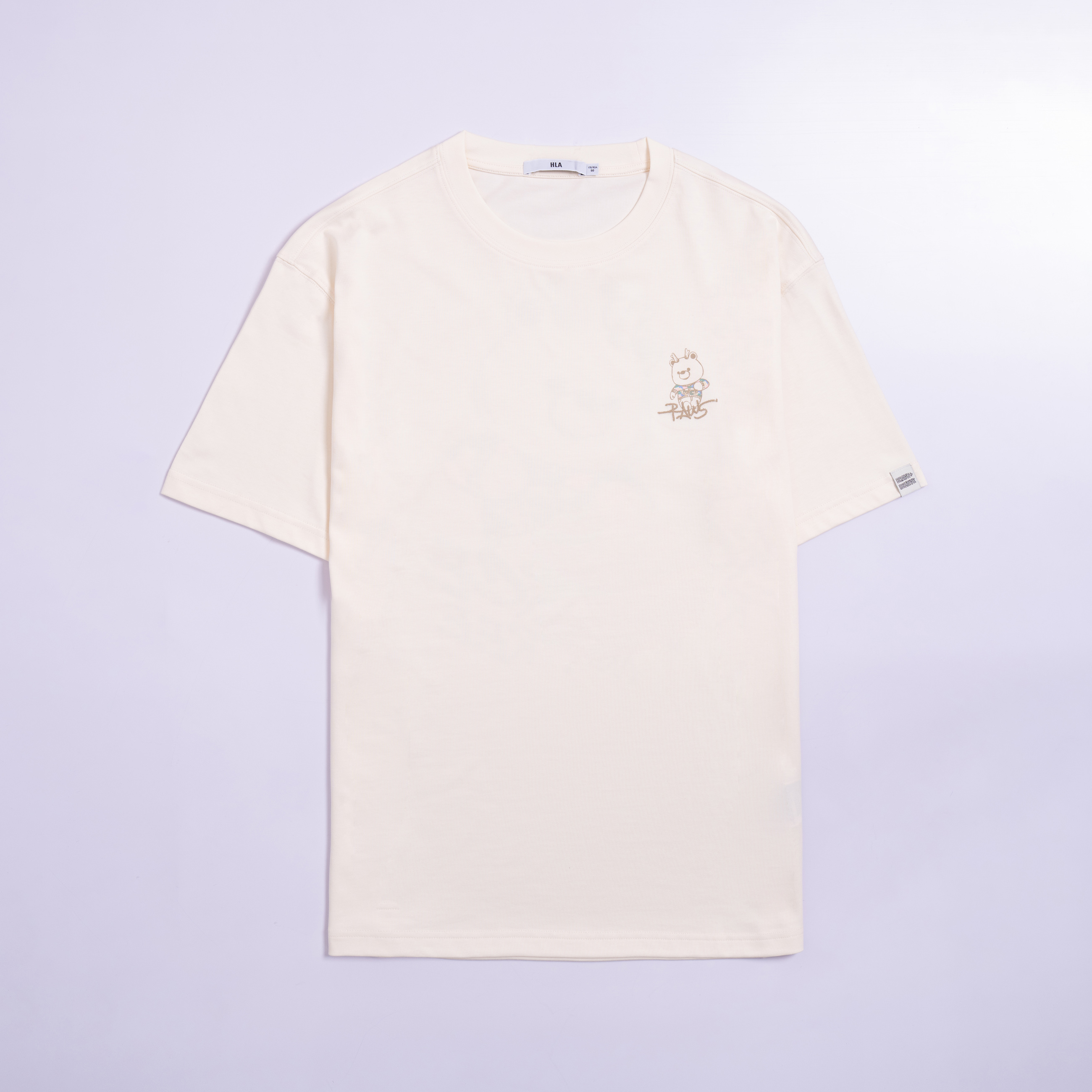 HLA Cartoon Bear Printing Comfortable Slight Wide Short Sleeve T-Shirt ...