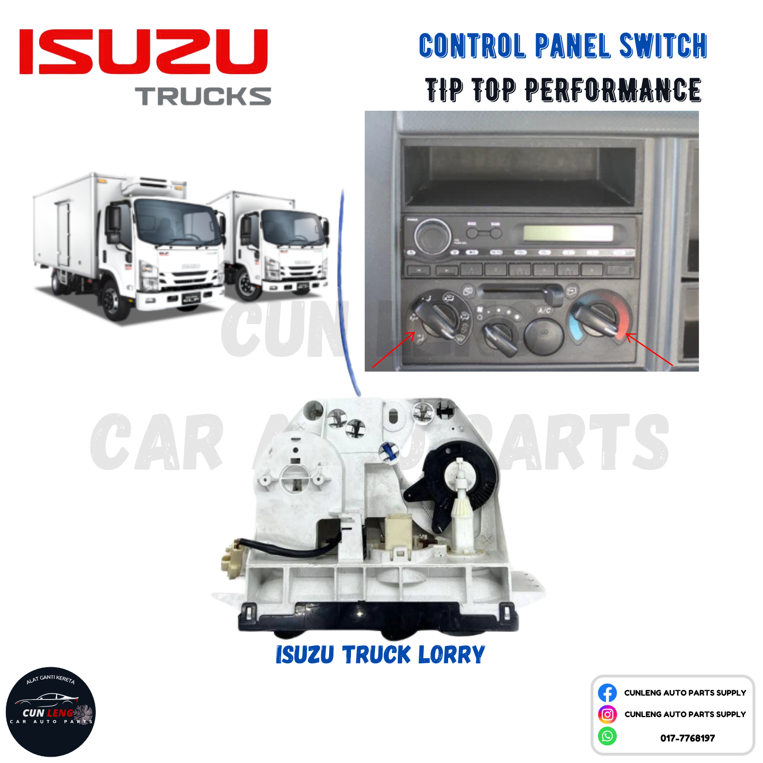Original New - Isuzu Truck Lorry Aircond Control Panel Switch | Shopee ...