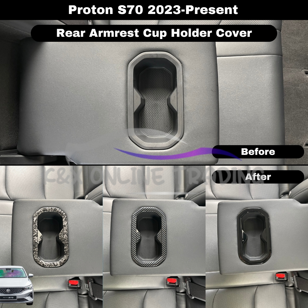 Proton S70(SS11) 2023-2025 Forged Carbon Trim&Glossy Black Rear ArmRest ...