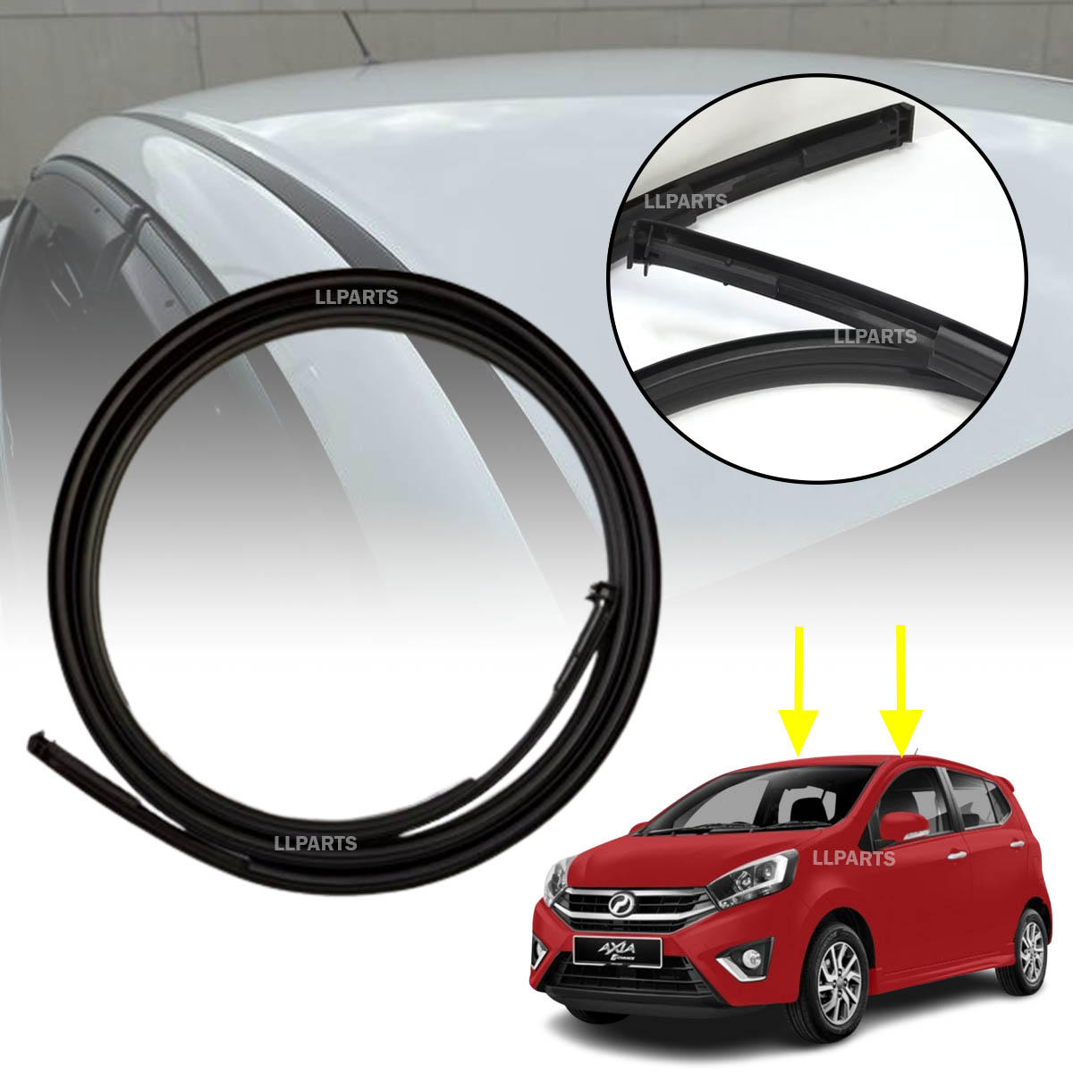 Original Perodua Axia 2014-2022 Roof Moulding Lining Rubber Outer Strip ...
