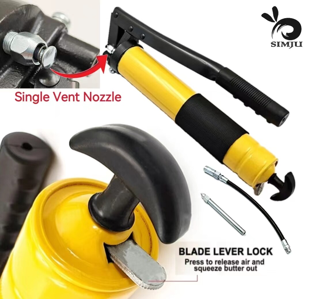 Grease Gun 600cc Hand Oil Pump Pressure 12000PSI 10000PSI Double Shaft ...