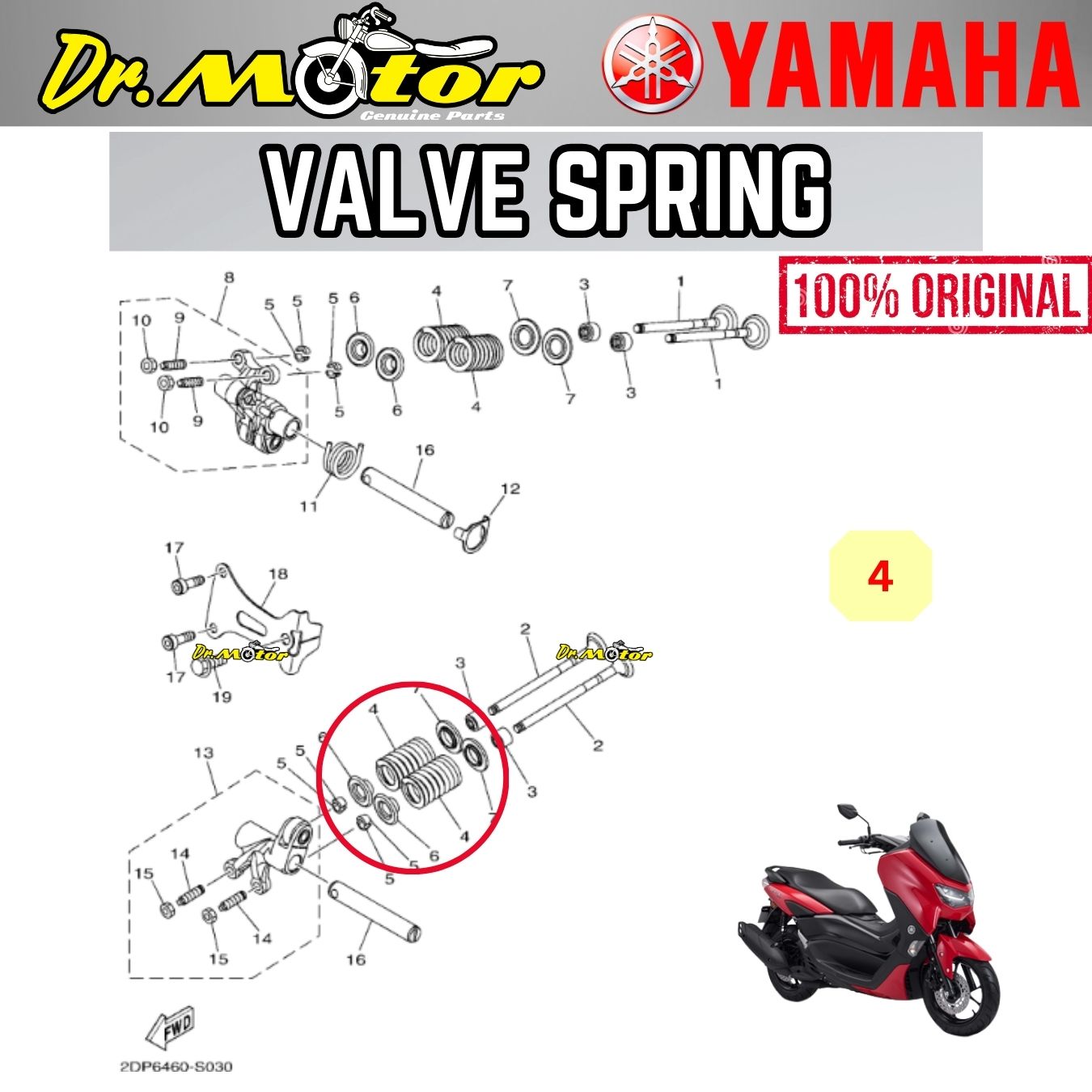 NVX155 NMAX R15 R15M V1-V4 Y16ZR NVX 155 Y16 Valve Spring Bar Var Coil ...