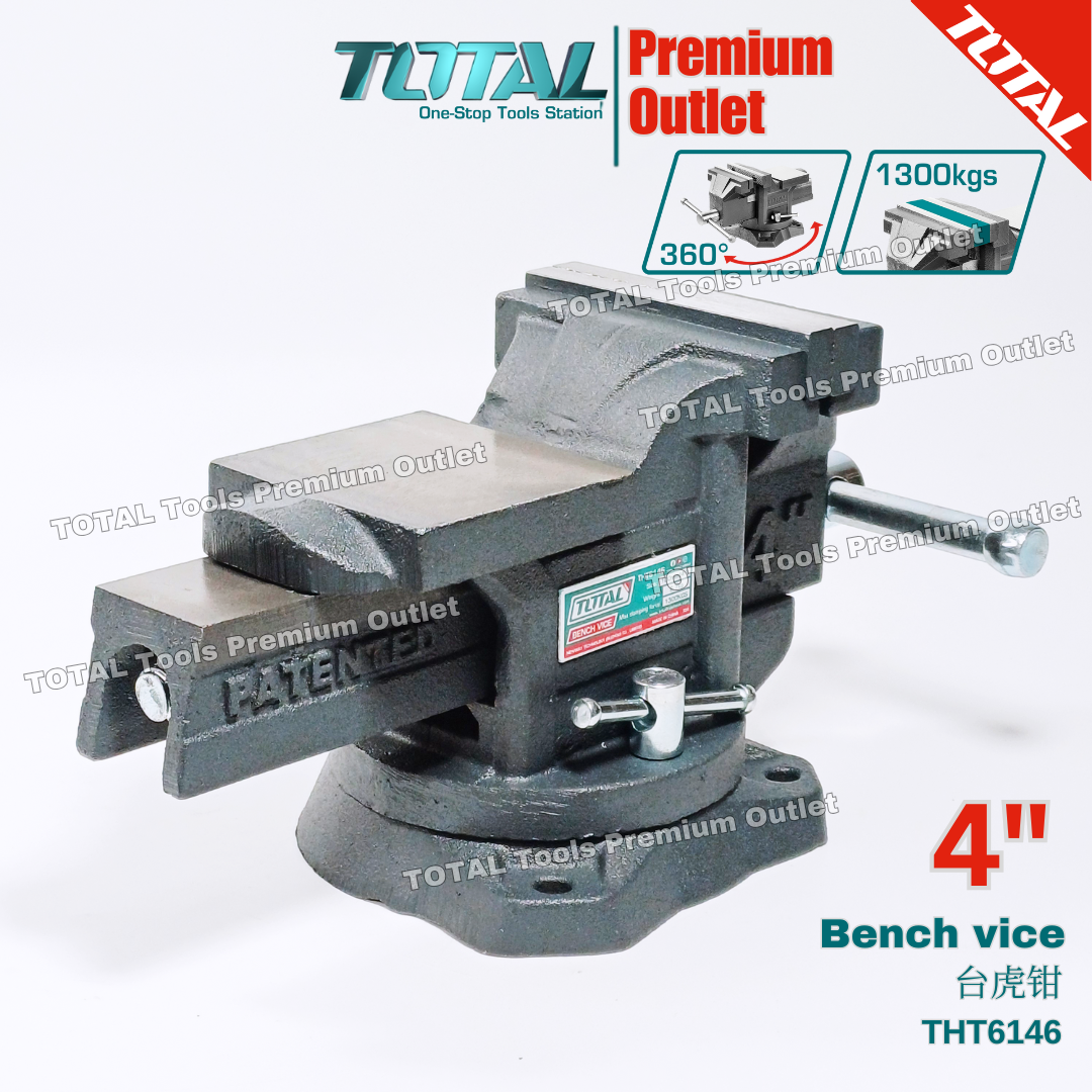 TOTAL Tools 4" 6" 8" Bench vice for woodworking metalworking with anvil ...