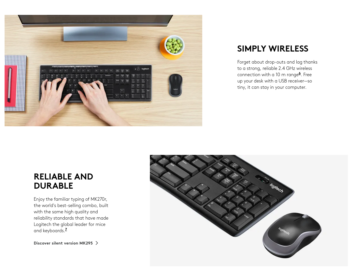 Logitech Mk270r Wireless Keyboard And Mouse Combo For Windows 2 4 Ghz Wireless Compact