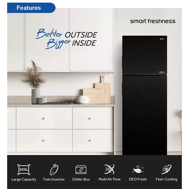 (KL Delivery) Haier 418L/458L 2 Door Refrigerator Twin Inverter 5 Star ...