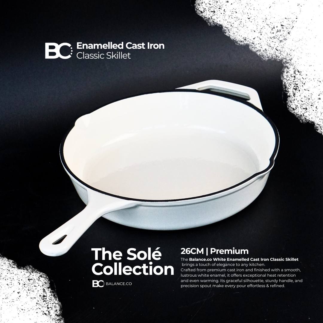 Balance.co Enameled Cast Iron Classic Skillet 26cm - Modern Frying Pan ...