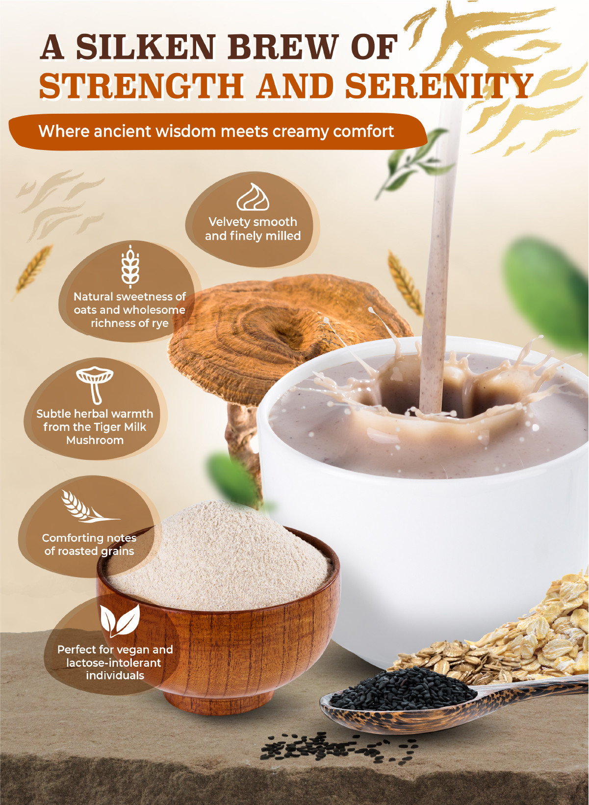 Signature Market Tiger Milk Mushroom Rye Oat Powder (500g) | Shopee ...