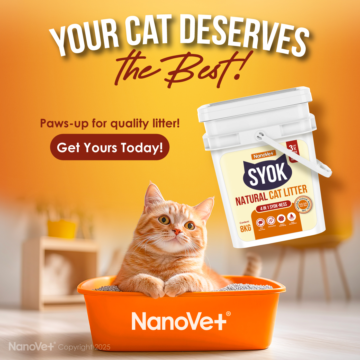 Nanovet® Syok Mineral Sand Natural Cat Litter | Shopee Malaysia