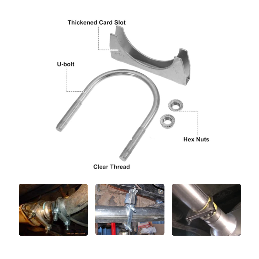 Exhaust Pipe Bracket (38-115mm) - Yellow | Exhaust Clamp | U Screw Bolt ...