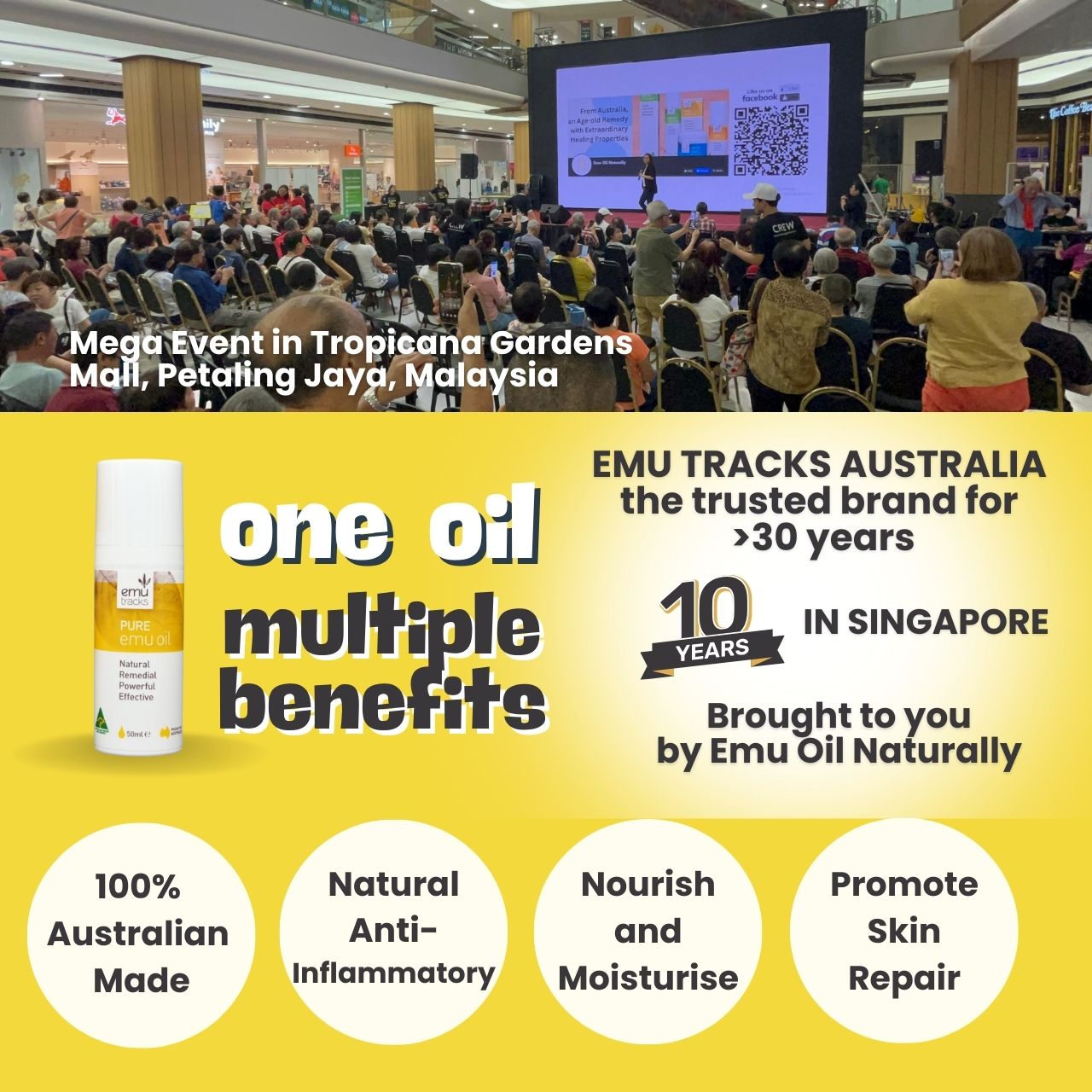 Emu Tracks Emu Oil Liniment 100ml 100% Natural Pain Relief for Neck ...