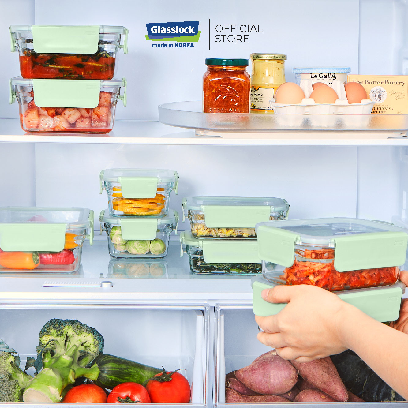 (Oven Safe)Glasslock Airtight Food Container Smart Pure Square ...