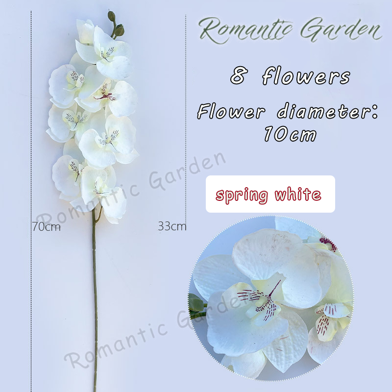 8 Heads Orchid Bunga Okid Kain Satin 3D Latex Butterfly Orchid ...