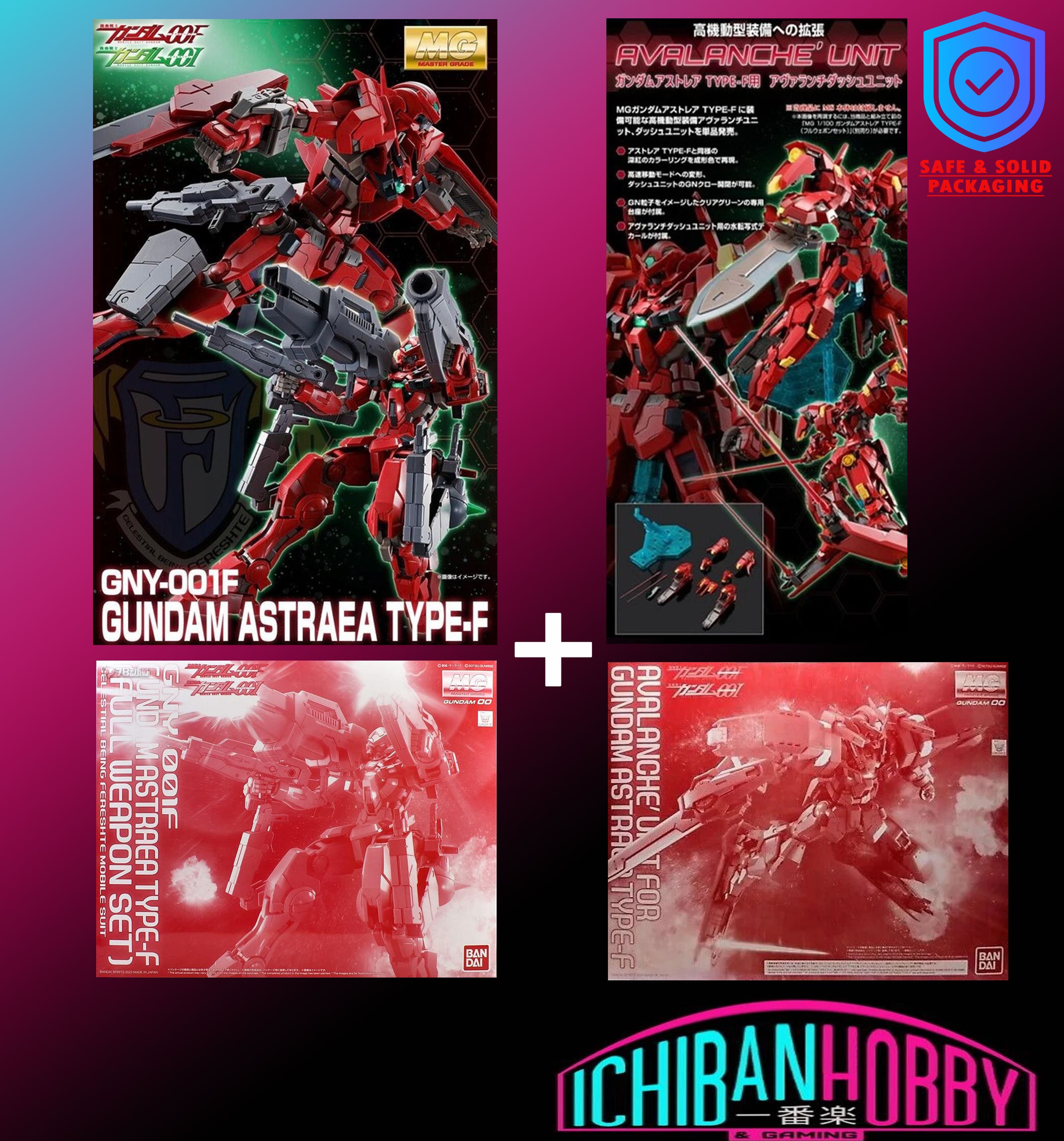 (READY STOCK) P-BANDAI MG 1/100 GUNDAM ASTRAEA TYPE F FULL WEAPON SET ...