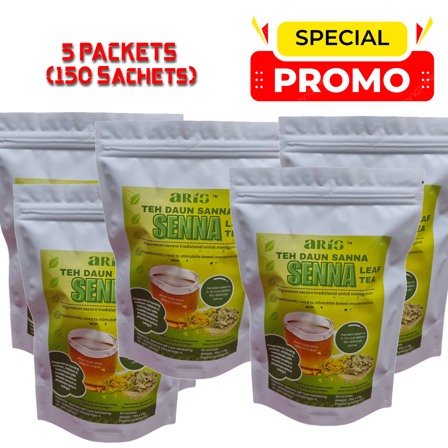 TEH SENNA SANNA Detox Tea Original Teh Daun Senna Tea Uncang 30s ...