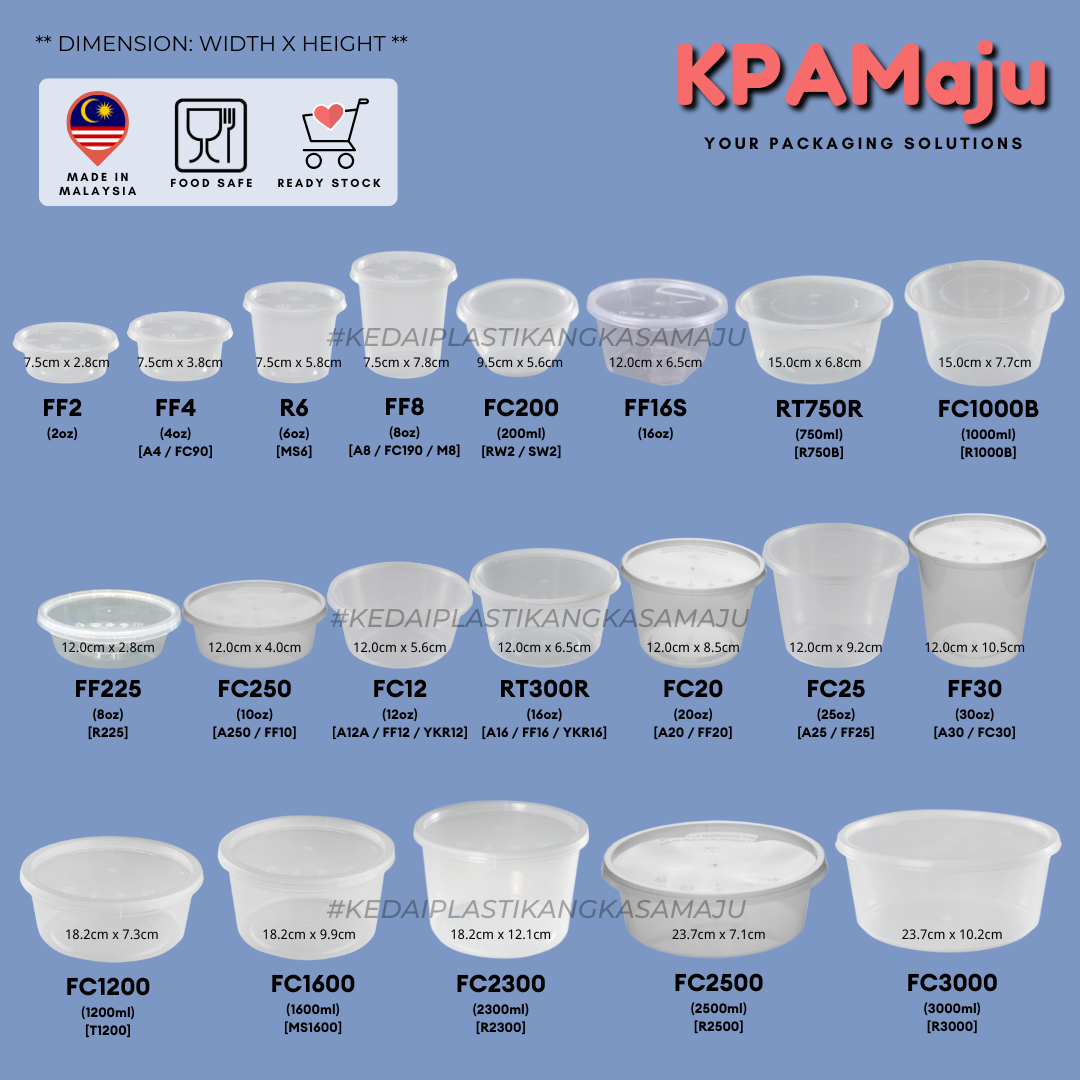 [1000sets/carton] FC200 (200ml) - Round PP Container, Microwave Safe PP ...
