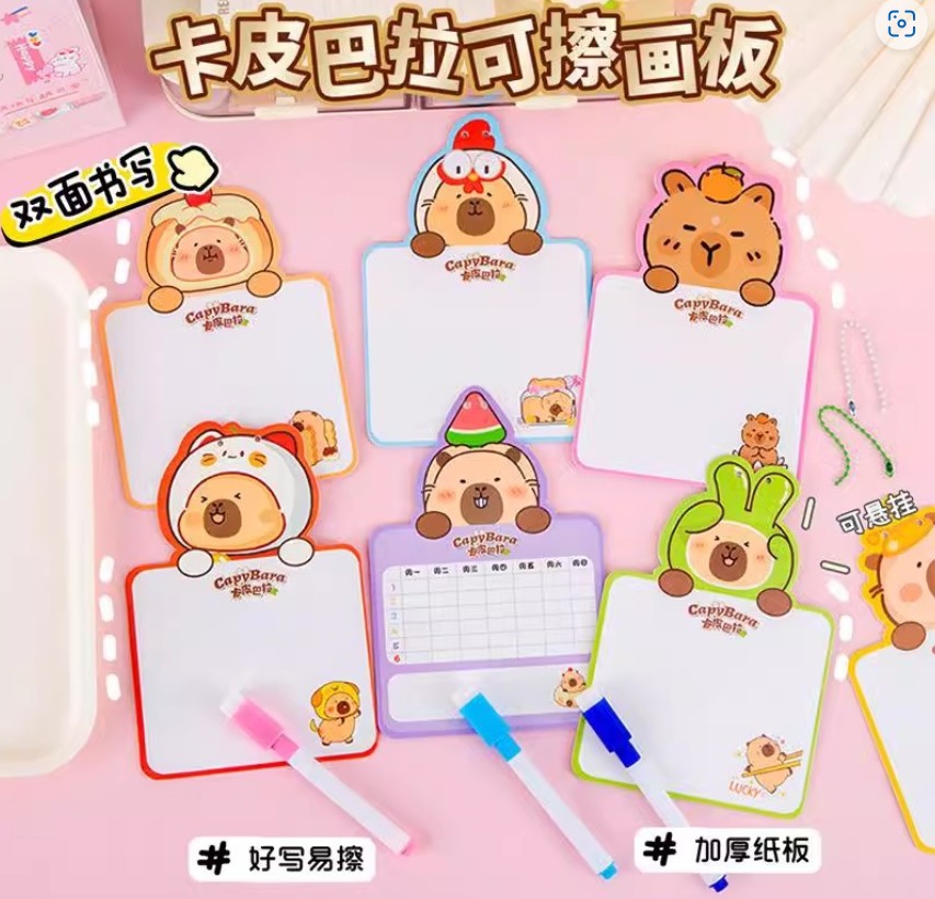2in1 Hadiah Papan Putih Papan Tulis Capybara Cartoon Kids Whiteboard ...