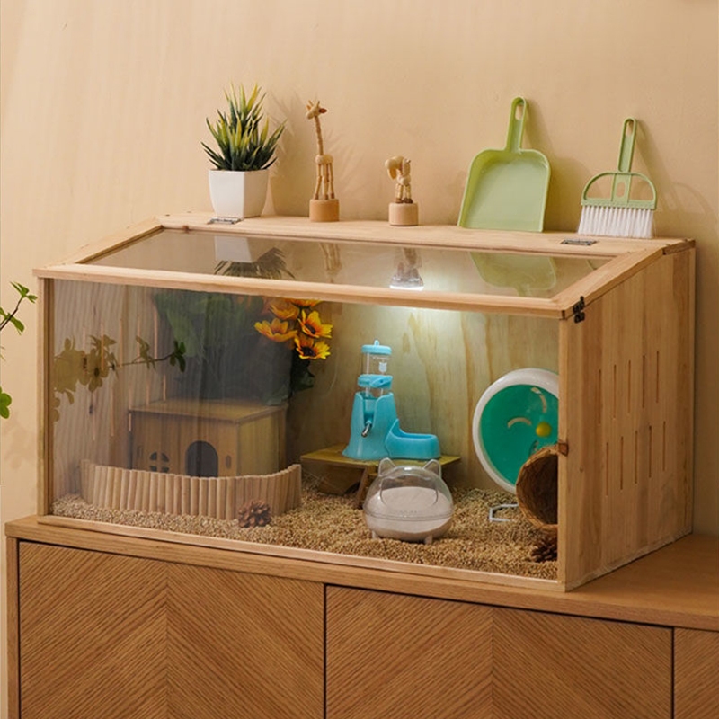 Luxury Wooden Hamster Cage,Animal Cabinet for Dwarf Syrian Hamsters ...