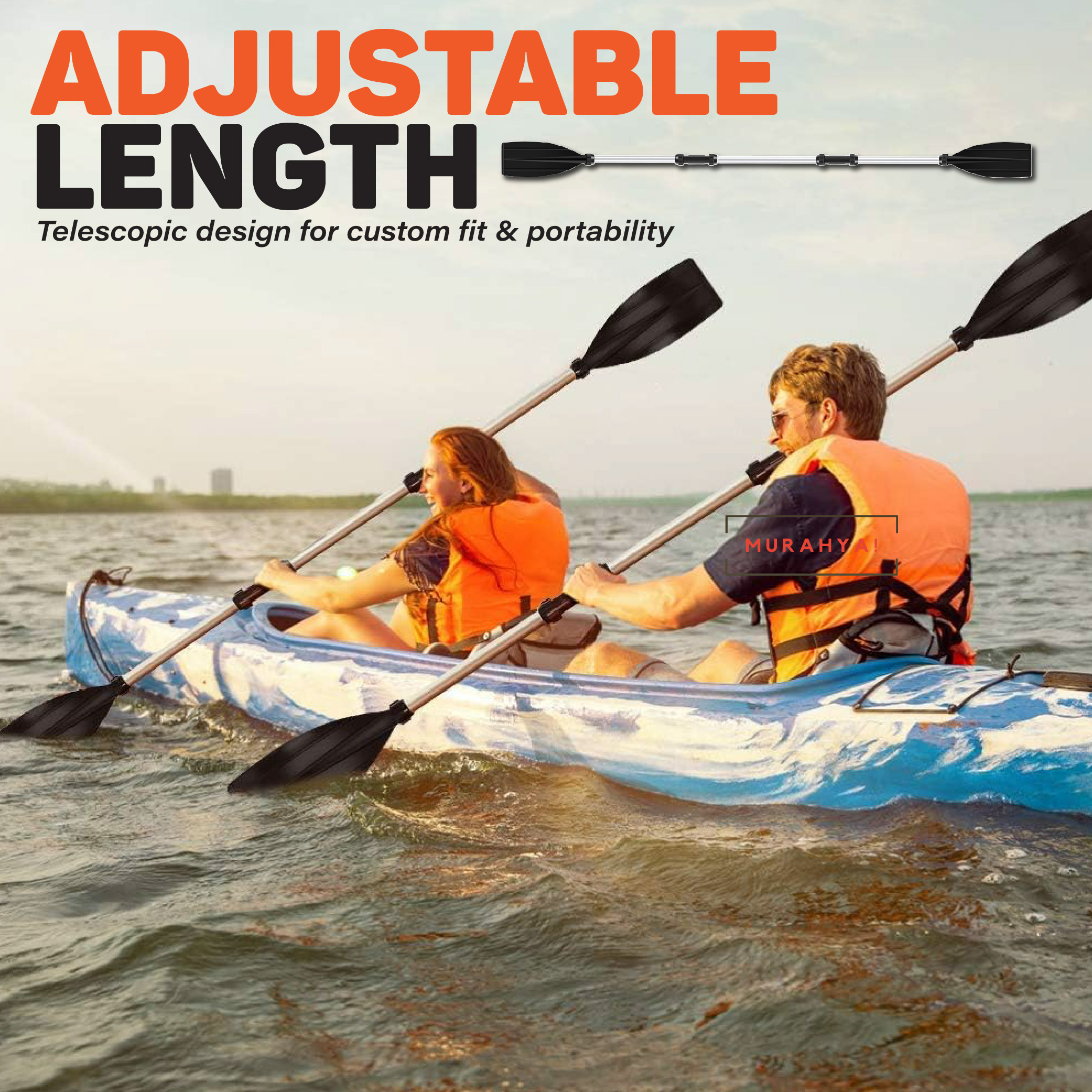 Boat kayak paddle Dayung sampan kayak bot ABS aluminum canoe rafting ...