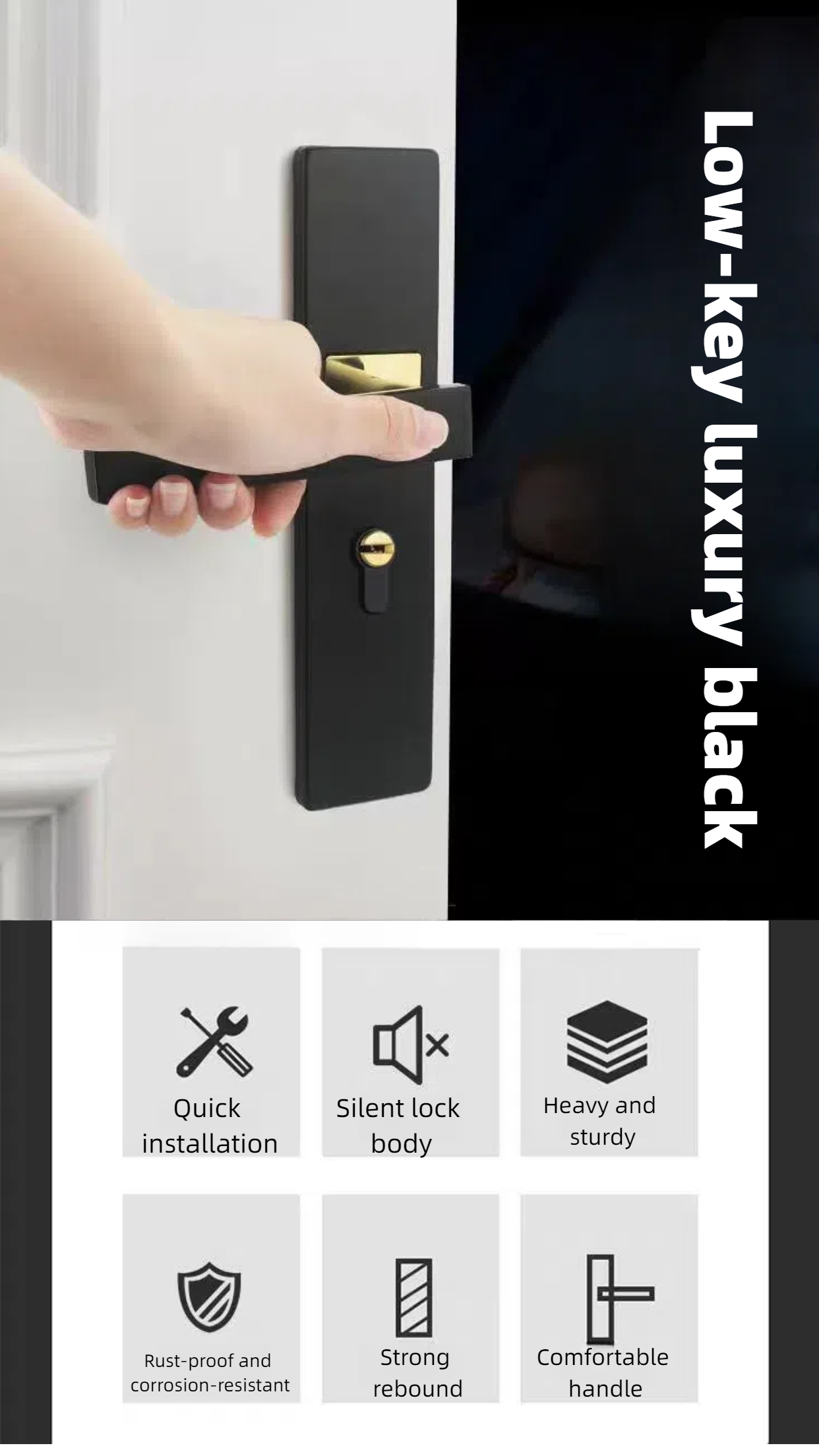 Door Lock Set Tubular Lever Cylindrical Cylinder Door Lock Tombol Pintu ...