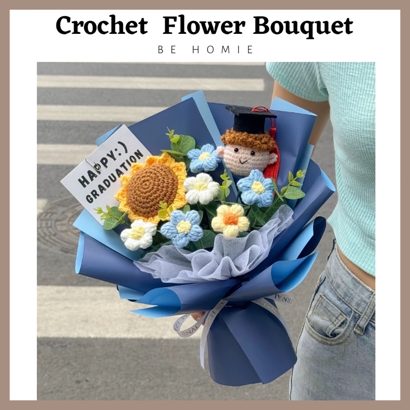 ⭐NEW⭐ BH Graduation gift crochet flower bouquet convo gift graduation ...