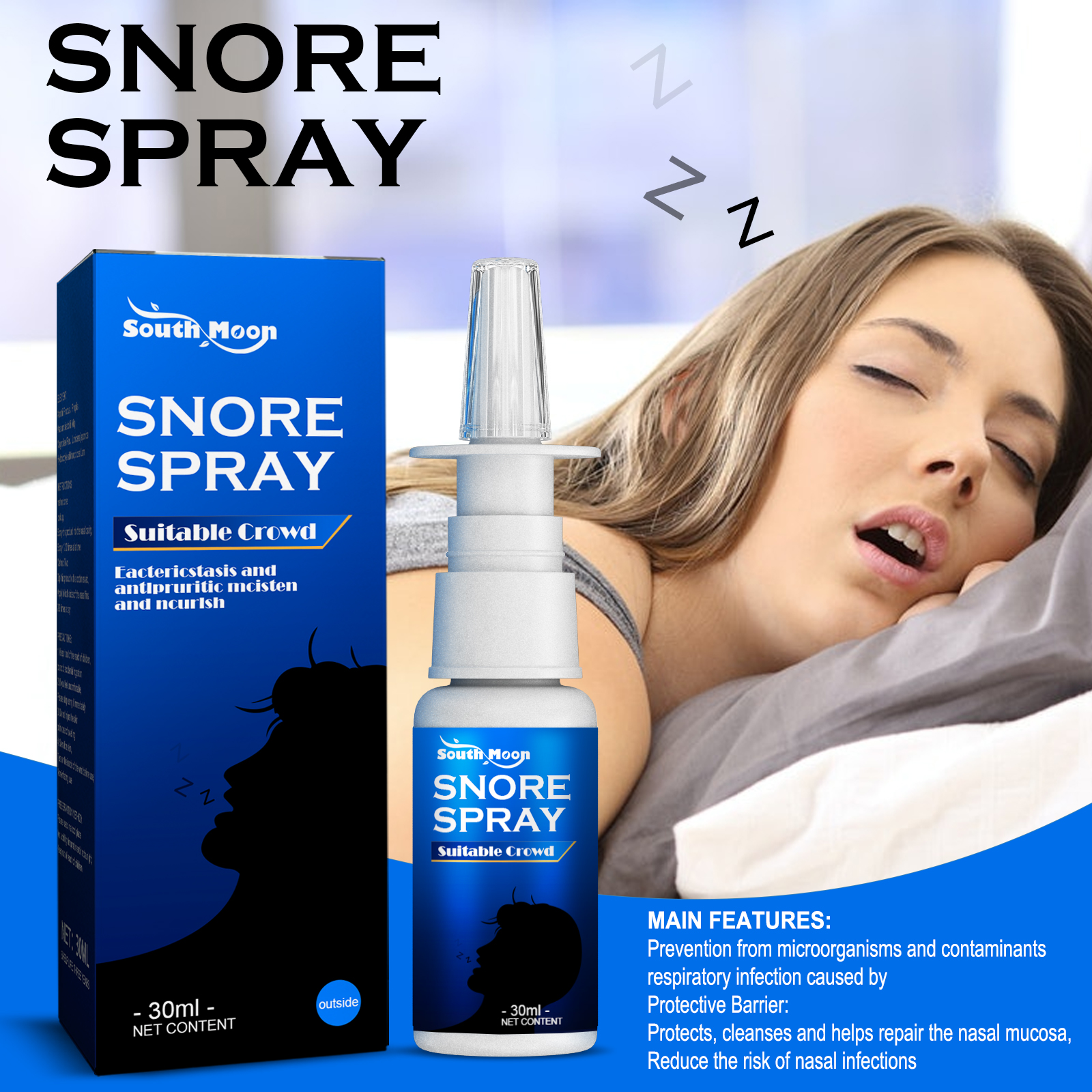 【🔥In Stock】Anti Snoring Spray 𝐒𝐭𝐨𝐩 𝐒𝐧𝐨𝐫𝐢𝐧𝐠 Fast Sinus Spray Improve ...