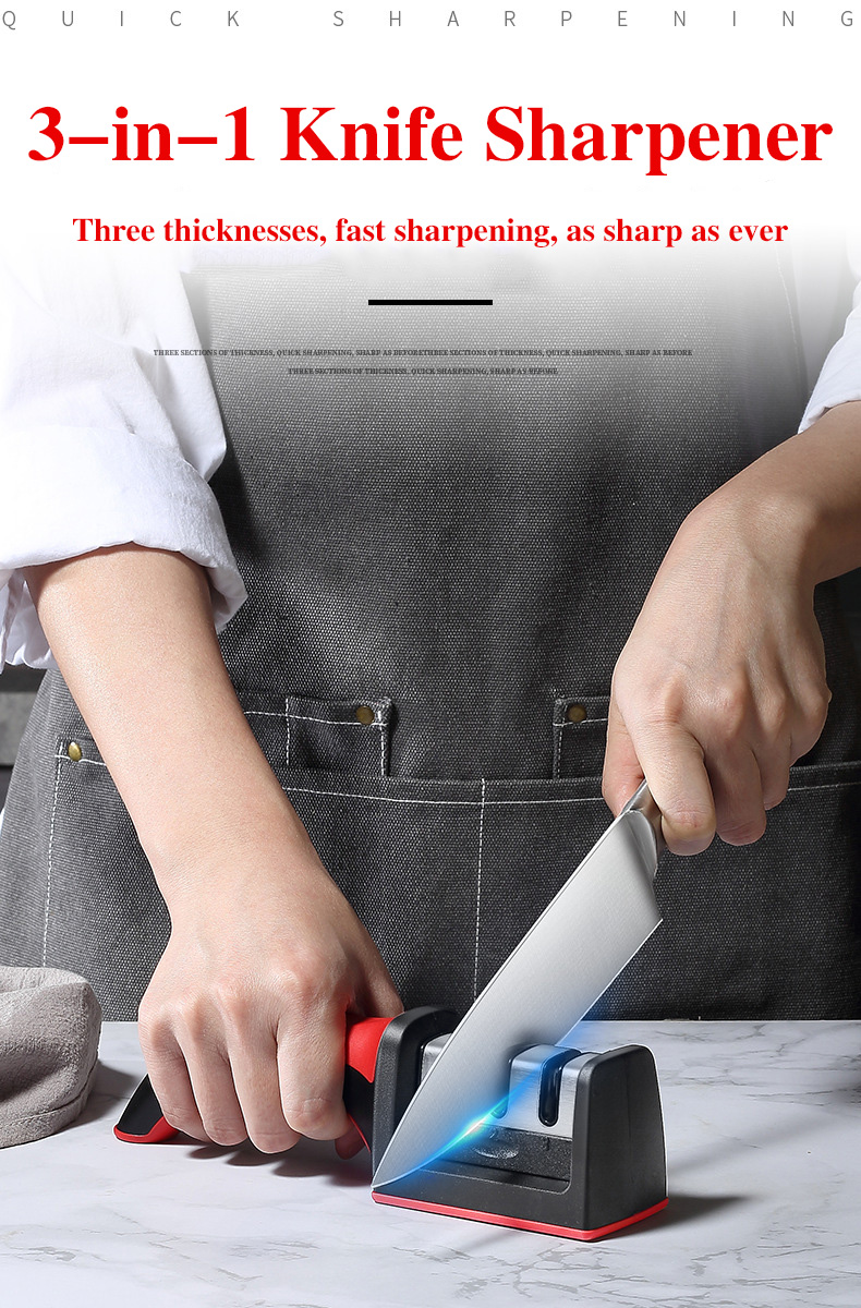 Quick Sharpener 3-in-1 Knife Sharpener Sharpening Stone 3-Stage ...