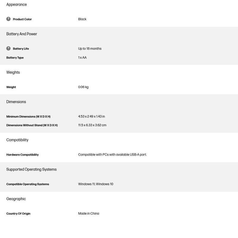 HP Wireless Mouse HP 235 1600 DPI SLIM 4E407AA | Home Office | USB PLUG ...