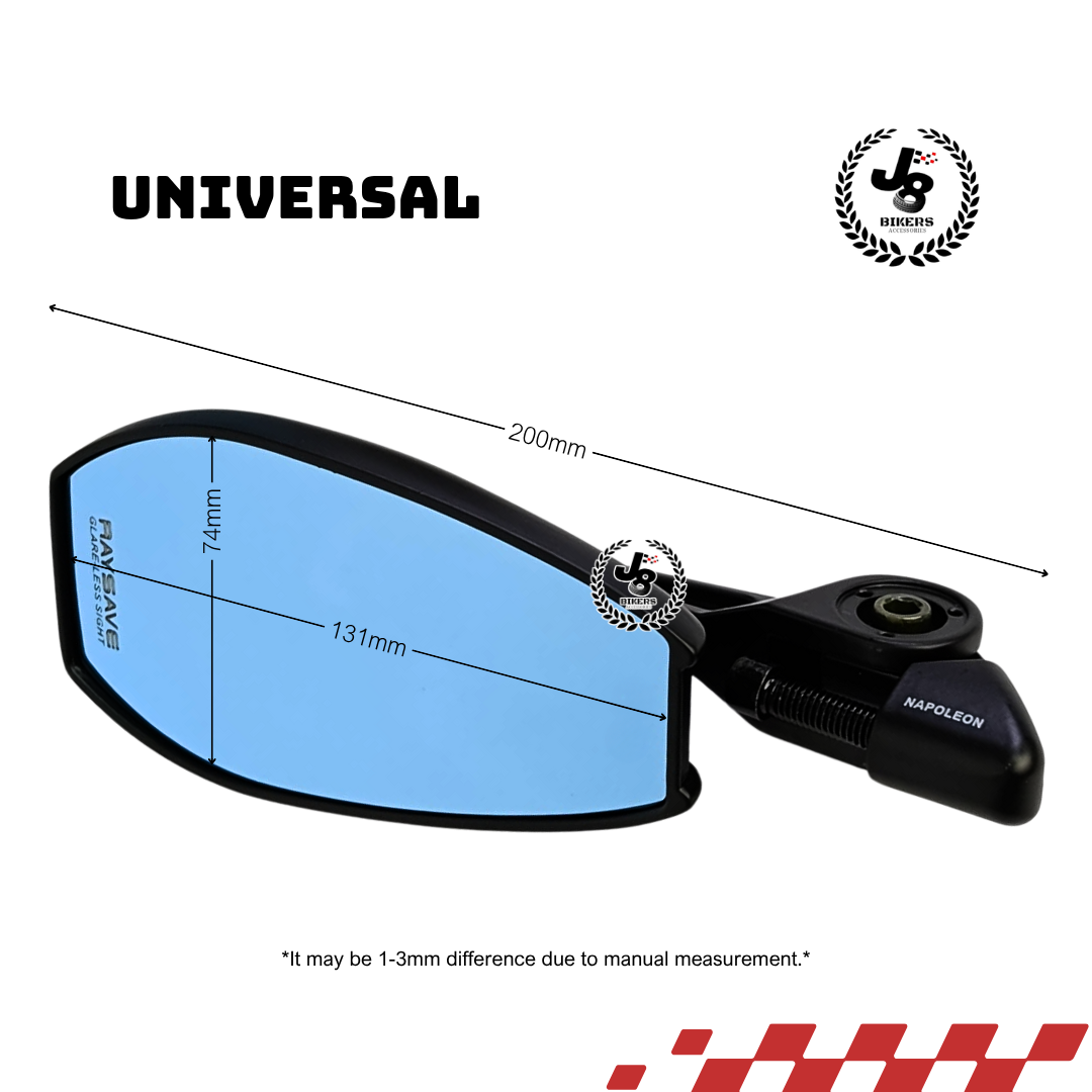 Universal CNC Aluminum Alloy Rearview Blue Lens Napoleon Side Mirror ...