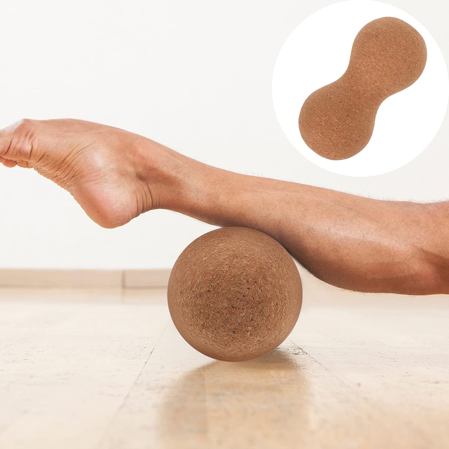 Peanut Massage Ball Double Lacrosse Cork Wood Shape Massager Mobility Physical Deep Tissue ...