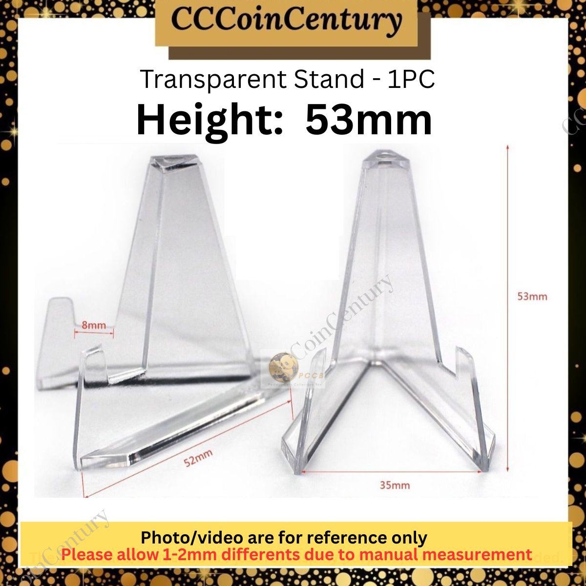 【IN STOCK KL】Triangle Display Stand Collectibles Coin/Clear' Black ...