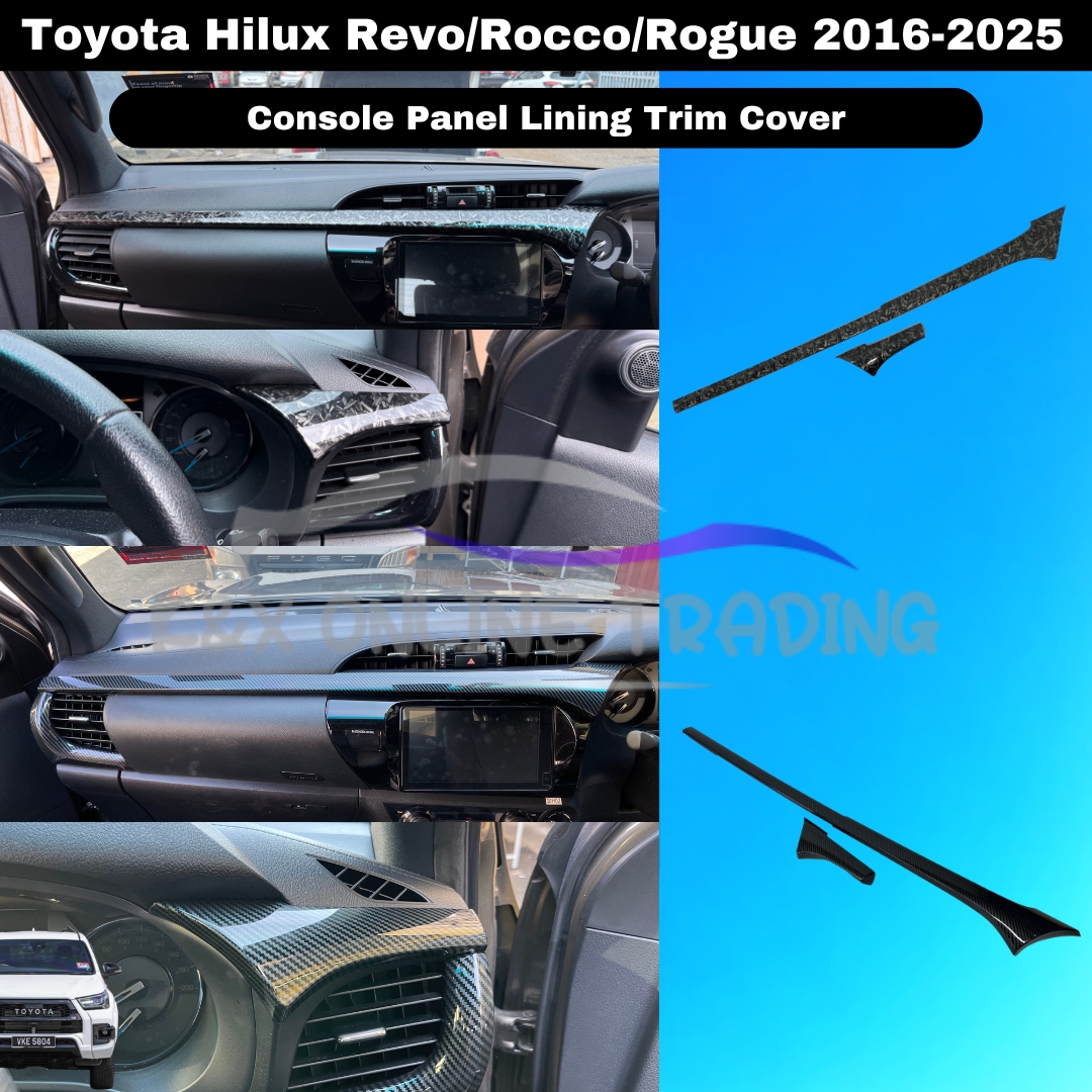 Toyota Hilux Revo/Rocco/Rogue 2016-2025 Carbon Trim Console Panel ...