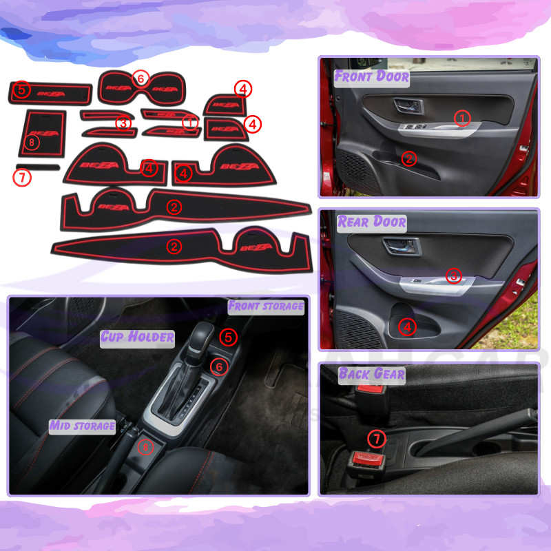 Perodua Bezza Interior Slot Mat Storage Tank Mat 1 set | Shopee Malaysia