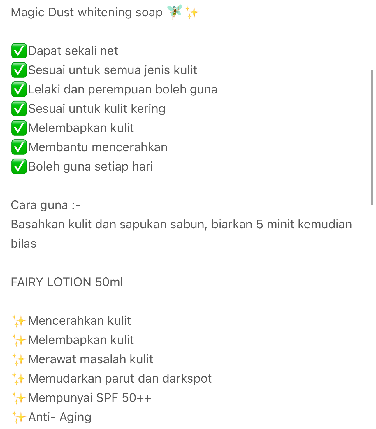 FAIRY MAGIC DUST SOAP｜FAIRY MAGIC DUST LOTION｜ORIGINAL HQ | Shopee Malaysia