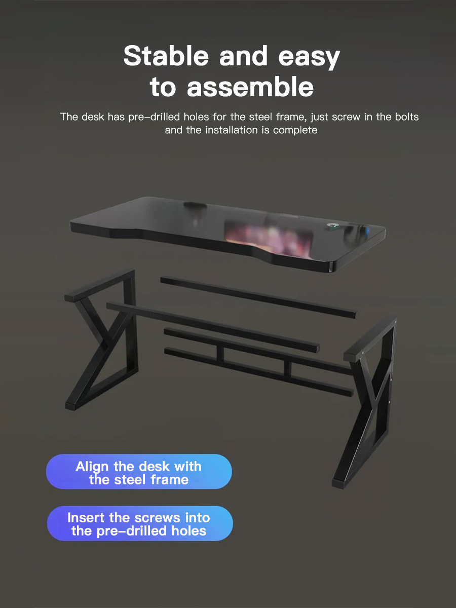 Gaming Table Upgrade Carbon Matt Anti-Scratch PC Table Meja Belajar ...