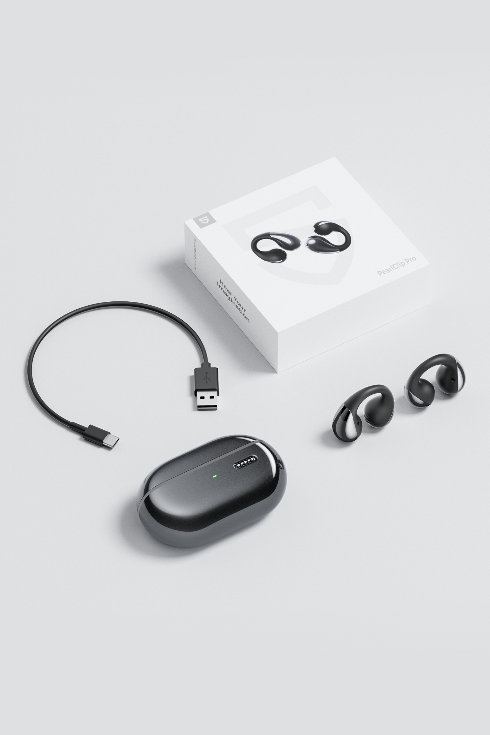 SoundPEATS PearlClip Pro Earphones Open Ear Air Conduction CC Ear Clip ...