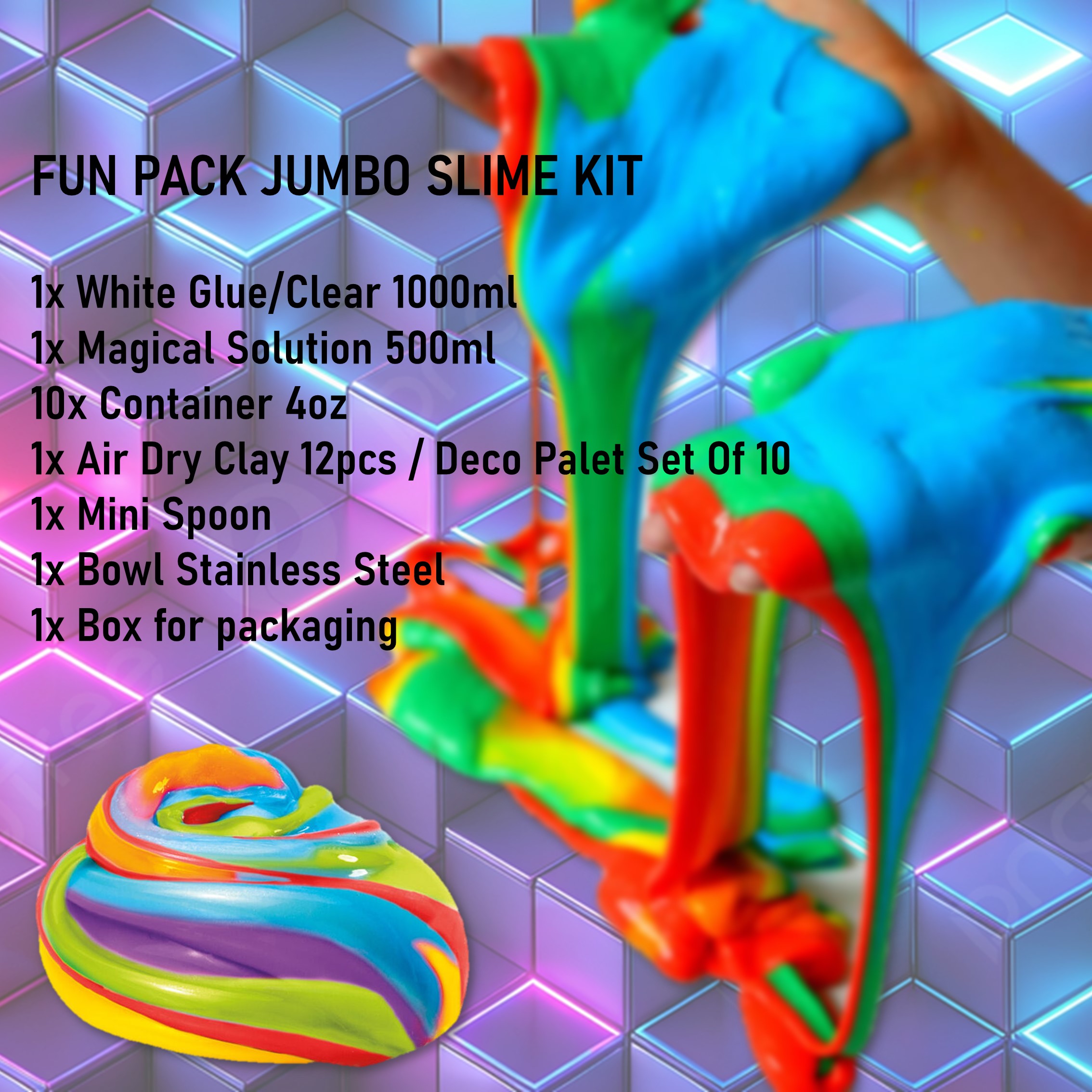 FUN PACK JUMBO SLIME KIT SUPER BIG SIZE - DIY MAKING SLIME SO EASY ...