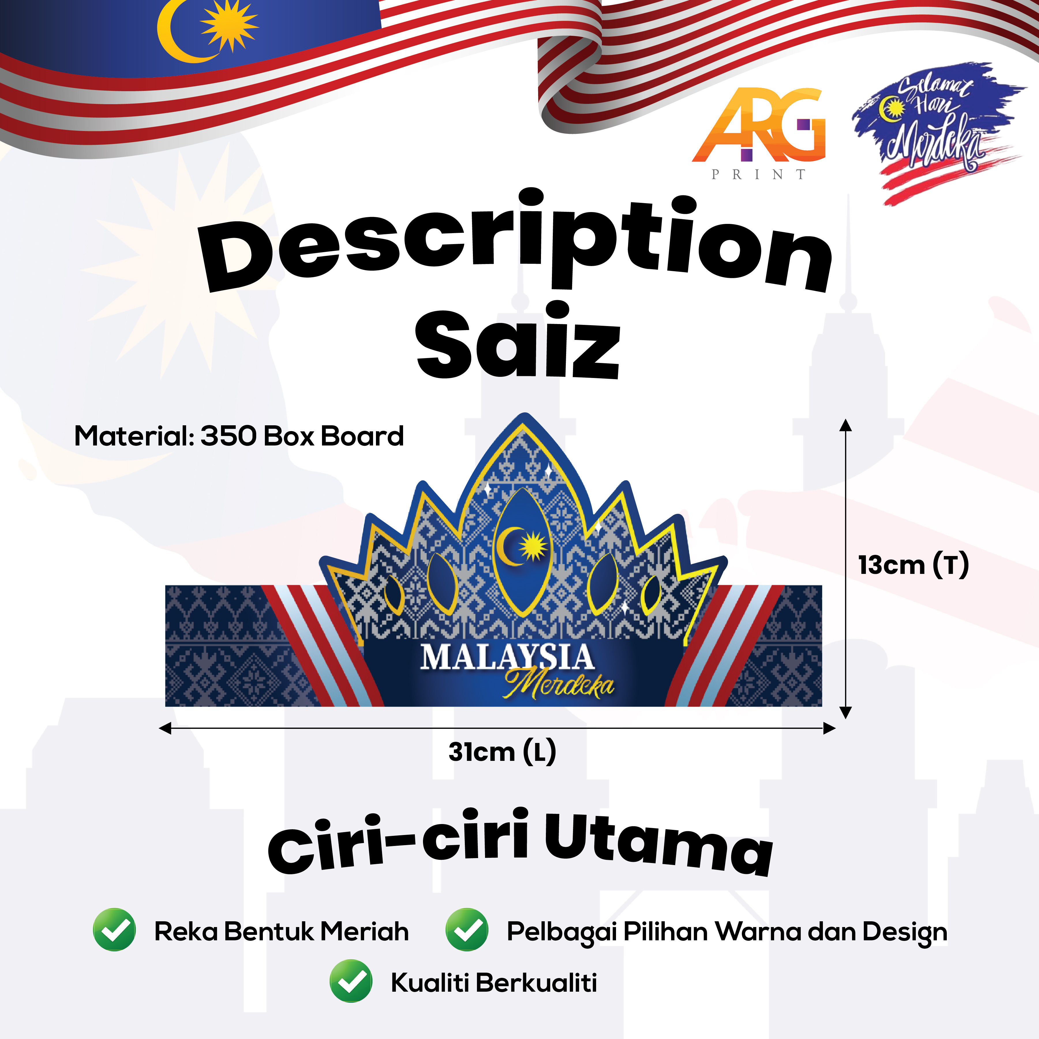 Tanjak Merdeka 2025 Tiara Murah Props Patriotik Malaysia Aksesori Kanak ...
