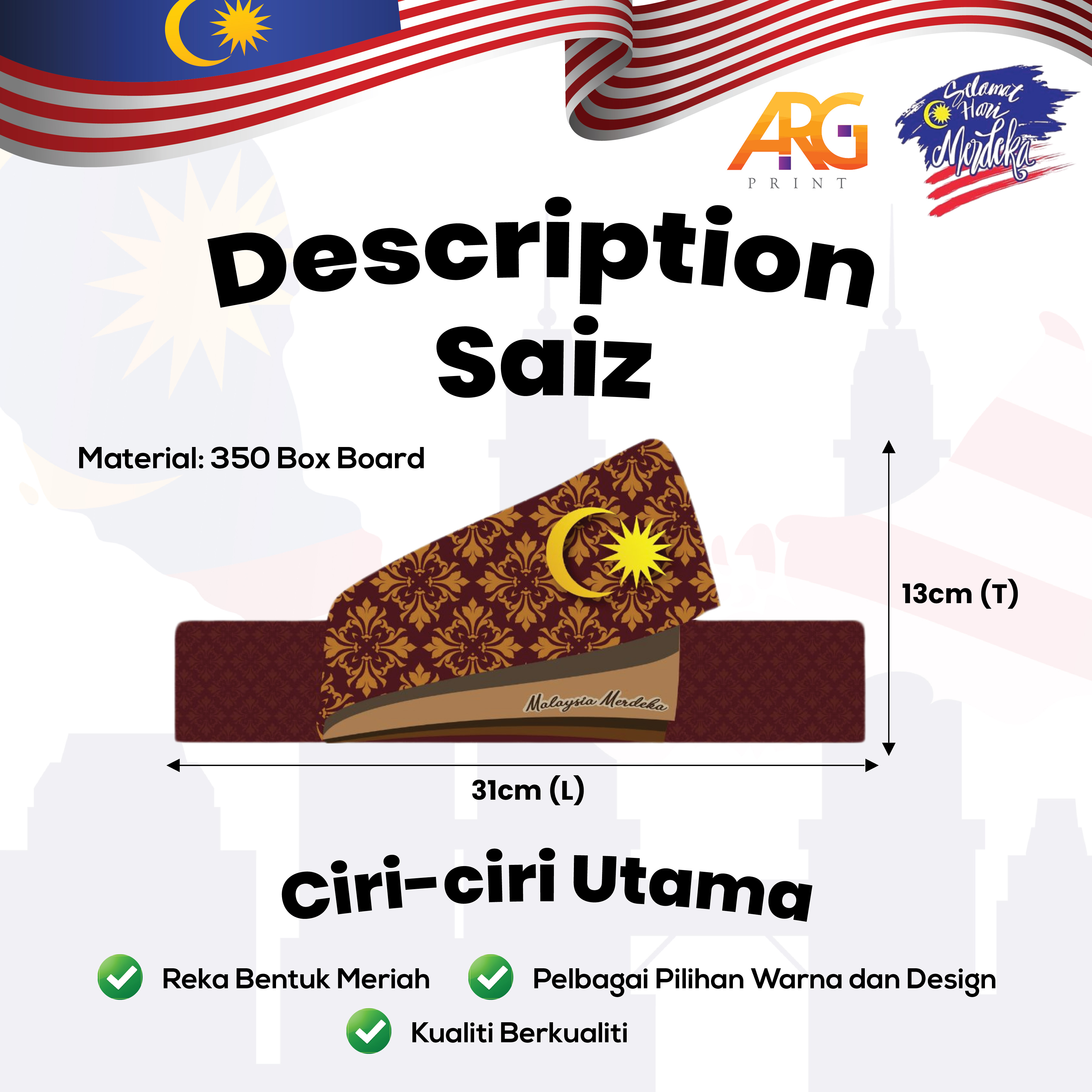 Tanjak Merdeka 2025 Tiara Murah Props Patriotik Malaysia Aksesori Kanak ...