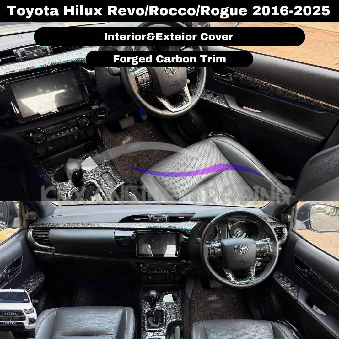 Toyota Hilux Revo/Rocco/Rogue 2016-2025 Forged Carbon Trim Interior ...