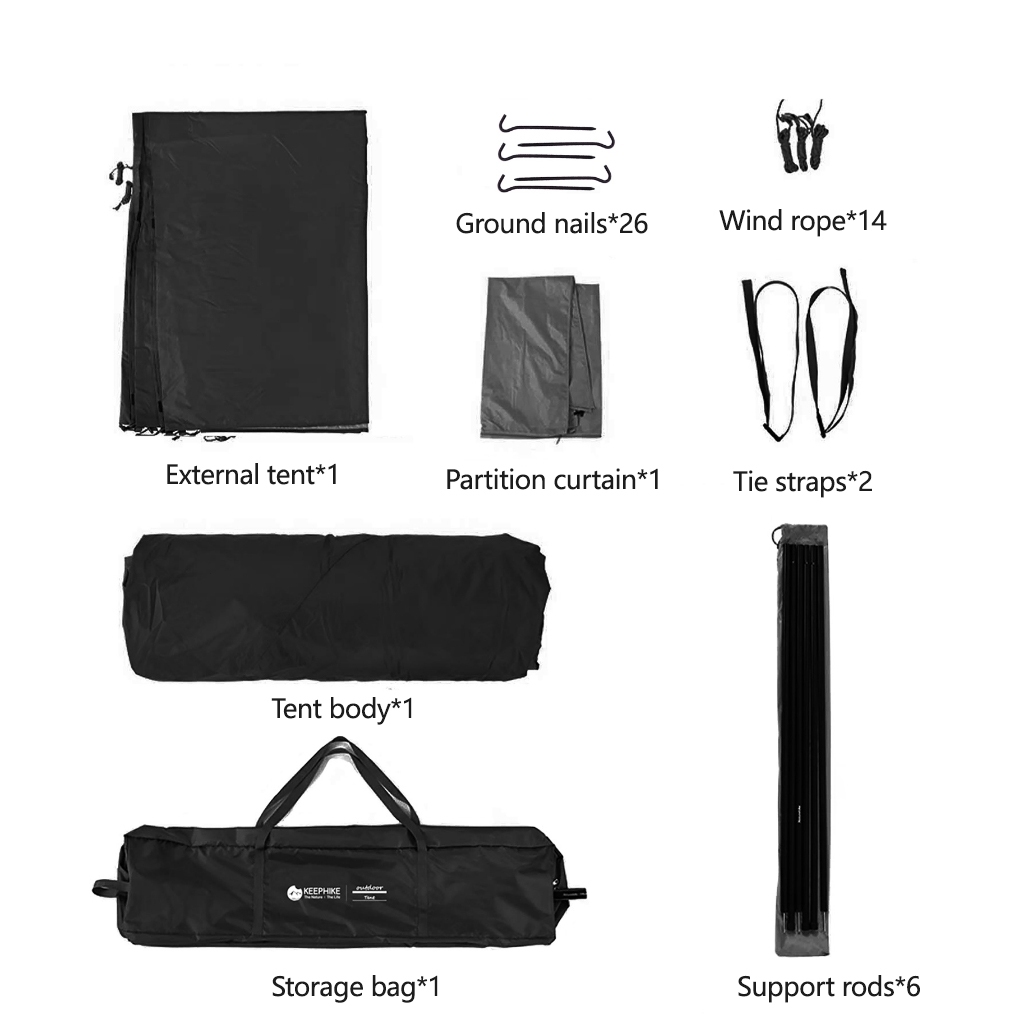 KEEPHIKE Ridge Automatic Family Tent Outdoor Camping Equipment Two ...
