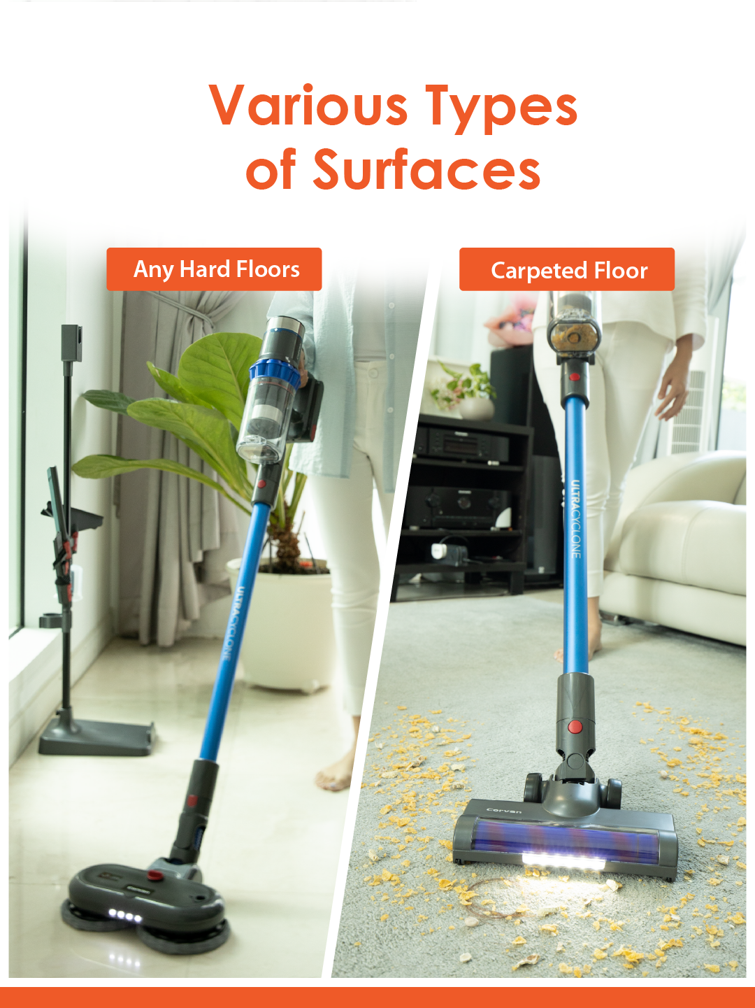 Corvan K18 2-in-1 Cordless Vacuum Cleaner & Wet Mop | Strong 201AW ...