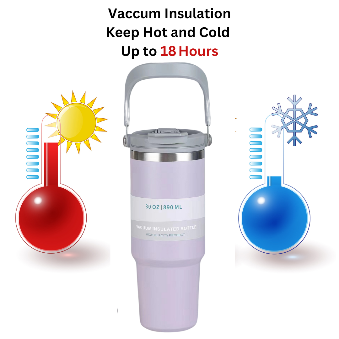 304 Stainless Steel 890ml Insulated Handheld Thermos Cup Flask Water Bottle Vacuum Tumbler Botol ...