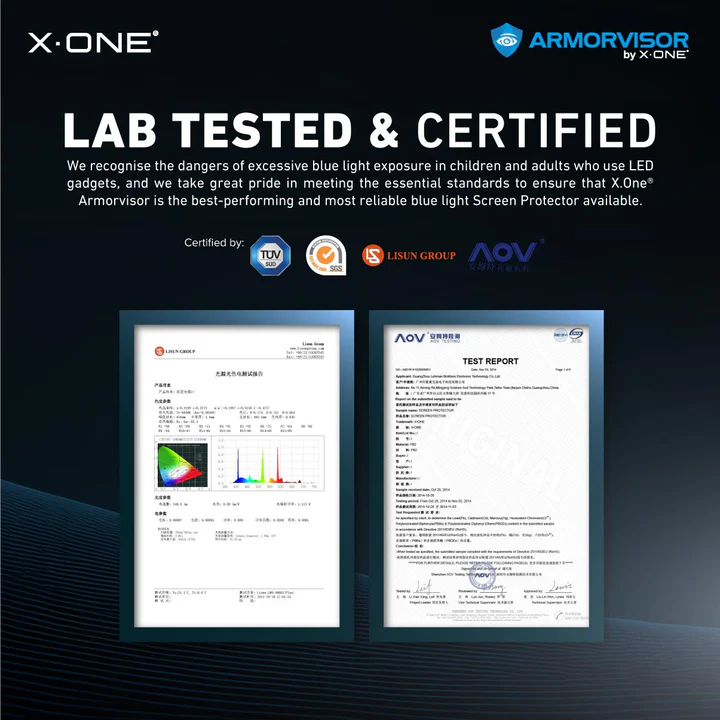 X.One Armorvisor Anti Blue Light Privacy Full Cover Screen Protector ...